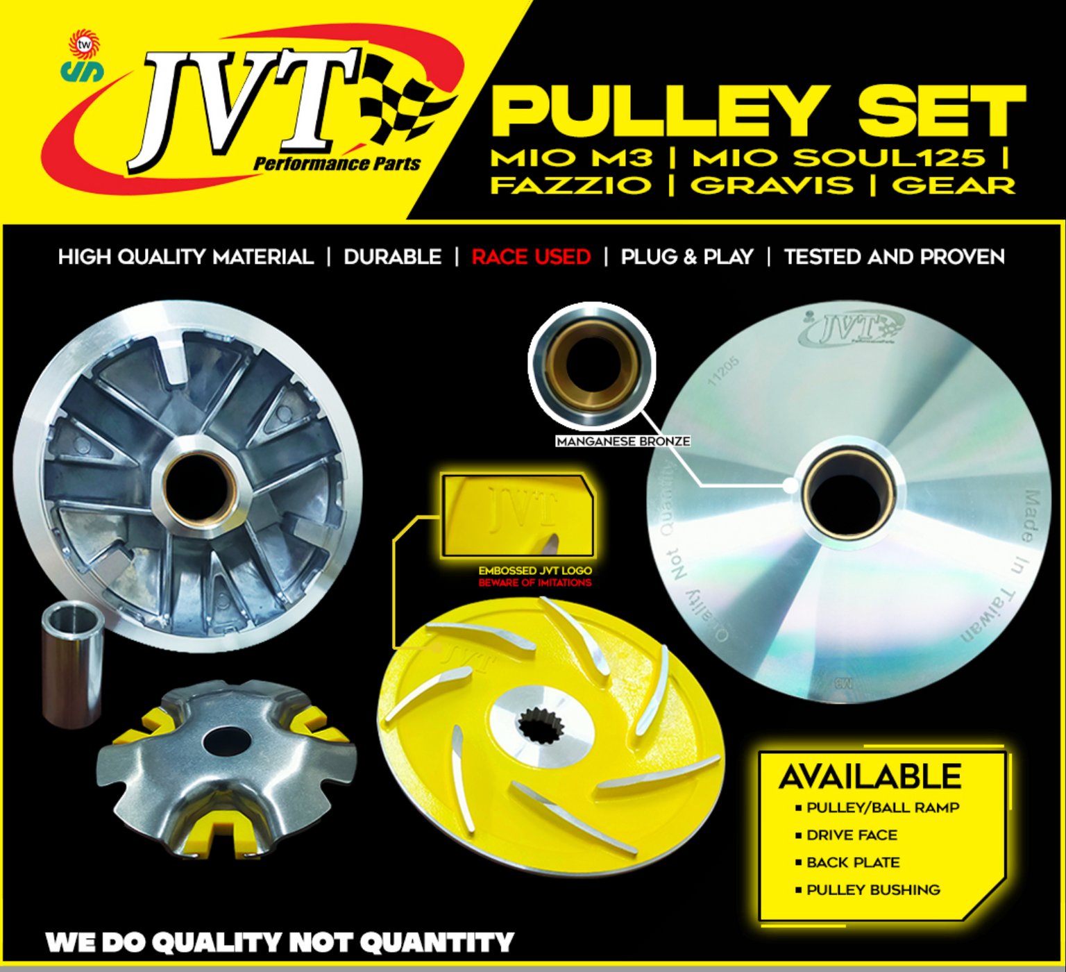 JVT PULLEY SET FOR MIO I 125/MIO GEAR/MIO GRAVIS — RoadKidz Motorparts ...